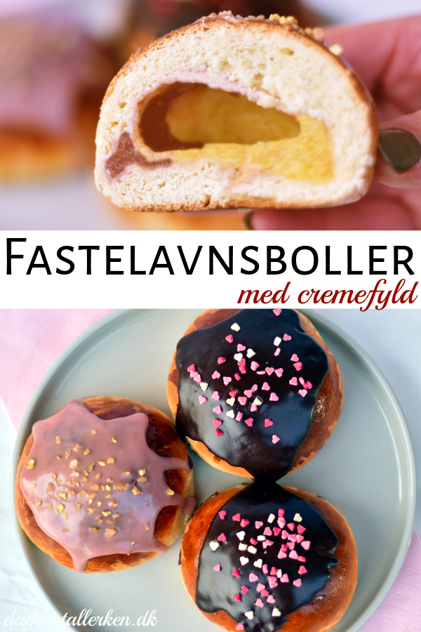 Klassiske fastelavnsboller med cremefyld og glasur